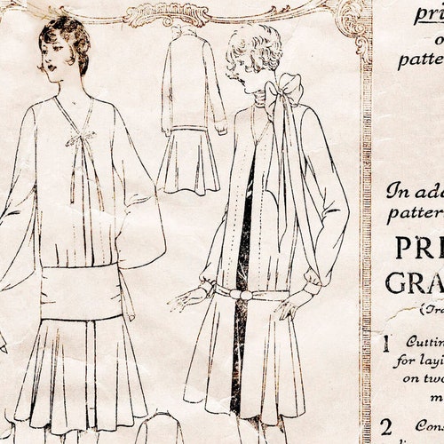 1920s 20s Dress Vintage Sewing Pattern Reproduction // 3 - Etsy