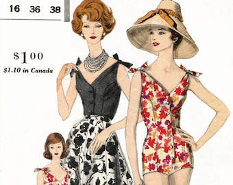 1950s 50s Vintage Swimsuit Sewing Pattern Beach Swim Bathing - Etsy Canada