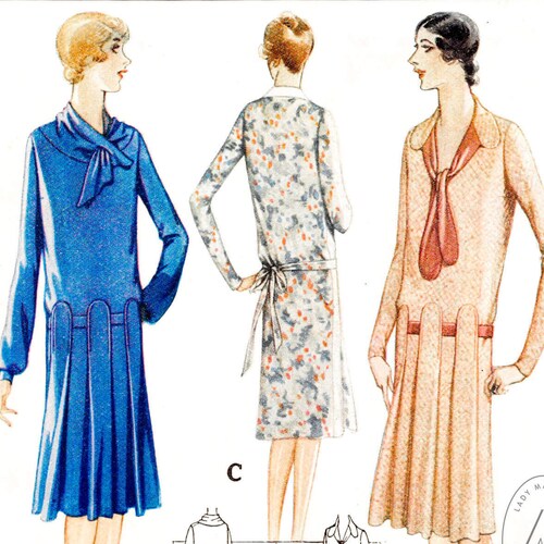 Vintage Sewing Pattern 1920s 20s Dress Reproduction // 3 - Etsy