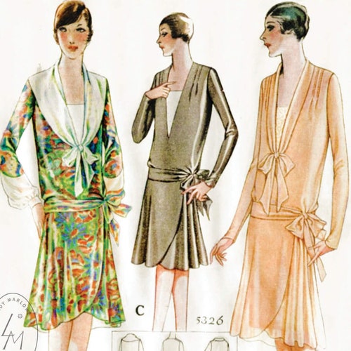 Vintage Sewing Pattern 1920s 20s Reproduction Flapper Day or - Etsy