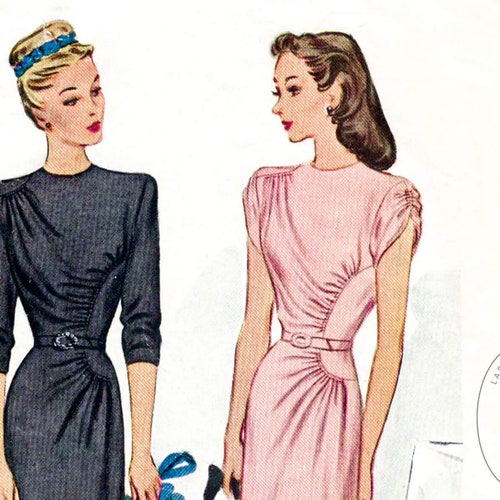 1940 Vintage Sewing Pattern Reproduction 1940s Draped Tulip - Etsy