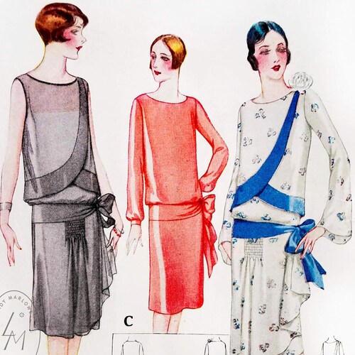 Vintage Sewing Pattern 1920s 20s Dress / Reproduction / - Etsy