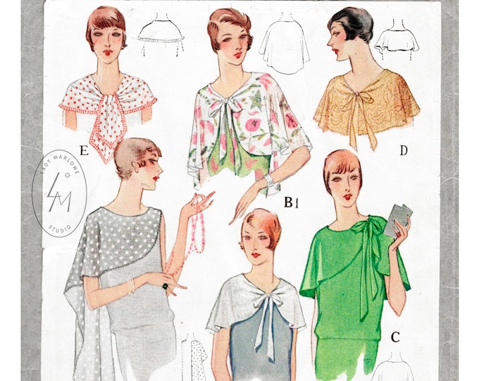 1920s 20s Vintage Sewing Pattern Reproduction // Set of Accessories ...