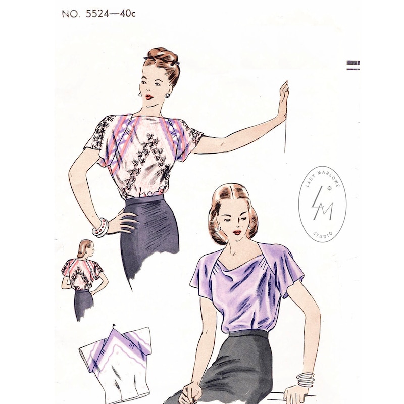 1940s Blouse Pattern - Etsy