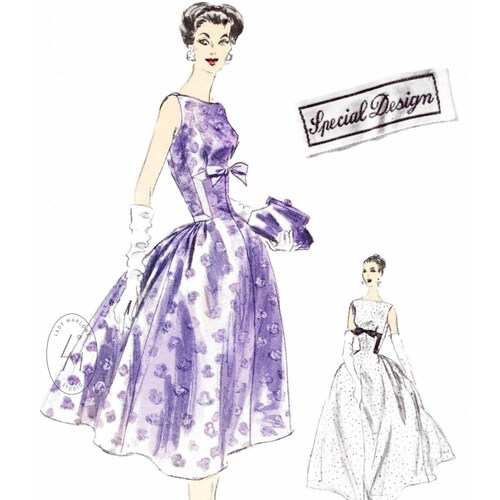 Vintage Sewing Pattern 1950s 50s Cocktail Dress Reproduction - Etsy