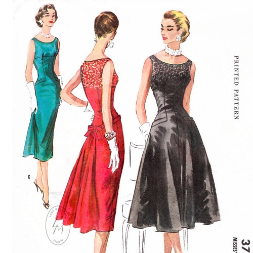 Vintage Sewing Pattern 1950s 50s Cocktail Dress Ball Gown - Etsy