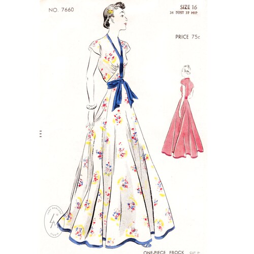 1930s 30s Dress // Vintage Sewing Pattern Reproduction // - Etsy