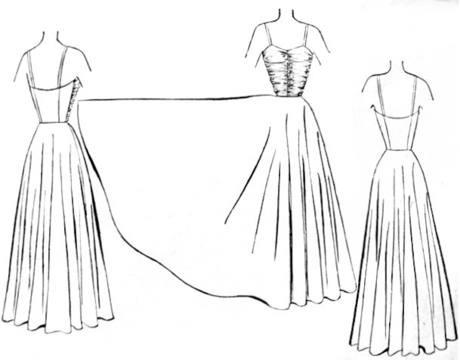 Vintage Sewing Pattern 1950s Evening Ball Gown Cocktail Dress - Etsy