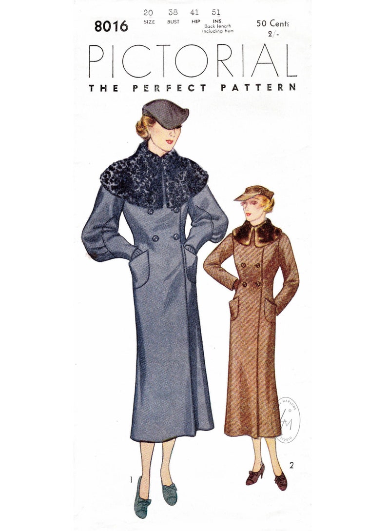 1920s 1930s Coat Vintage Sewing Pattern Reproduction / - Etsy