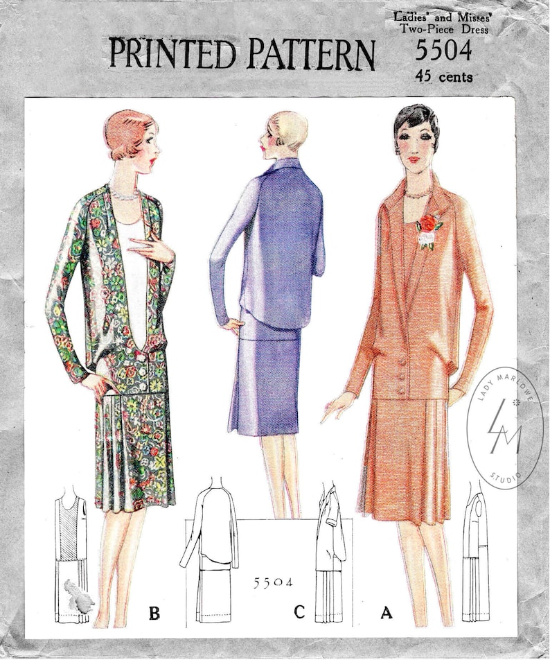 1920s Patterns - Vintage, Reproduction Sewing Patterns