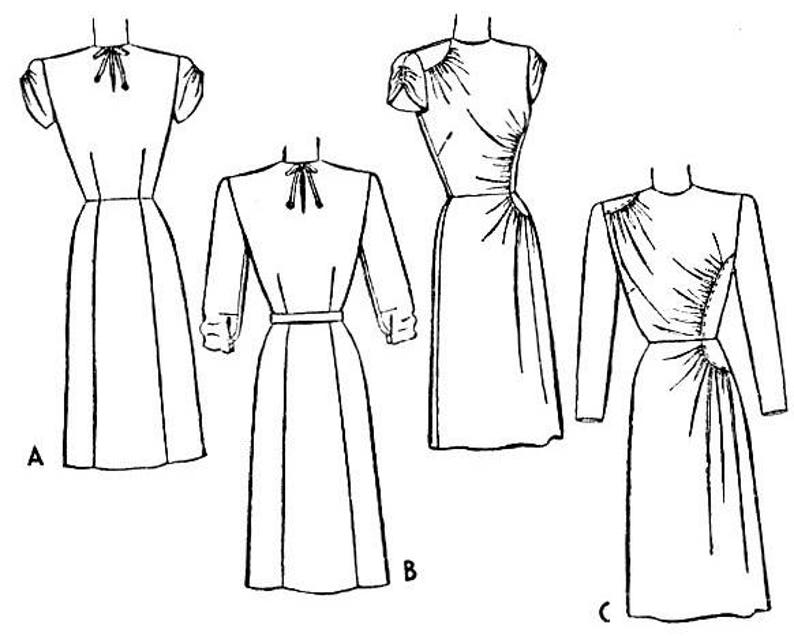 1940 Vintage Sewing Pattern 1940s Dress Reproduction // - Etsy UK