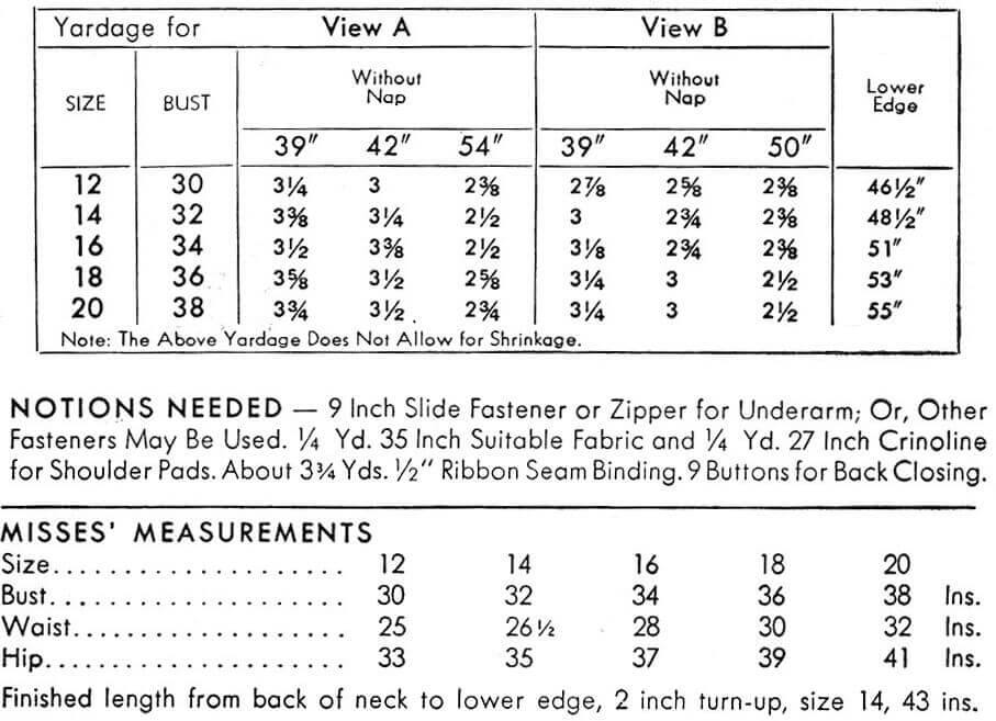 1940 Vintage Sewing Pattern 1940s 40s Dress Pattern // Noir - Etsy