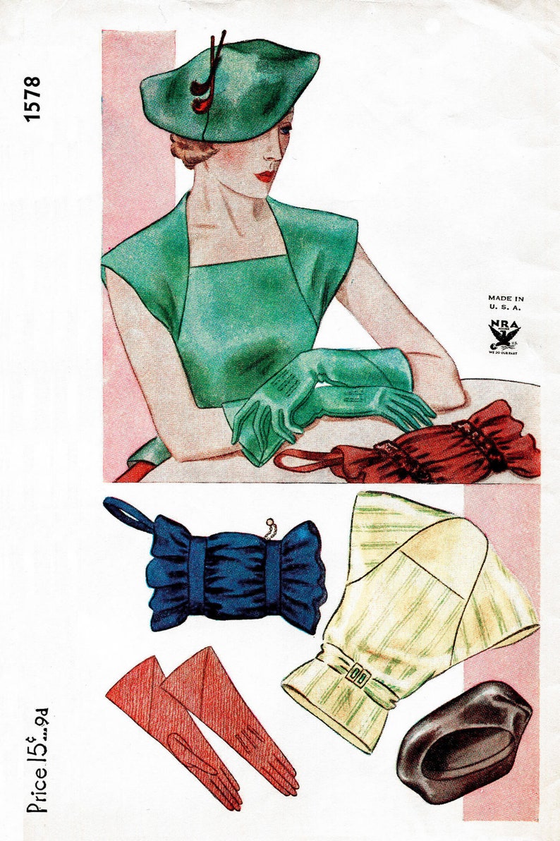 Vintage Sewing Pattern 1930s 30s Vintage Accessories Sewing Etsy