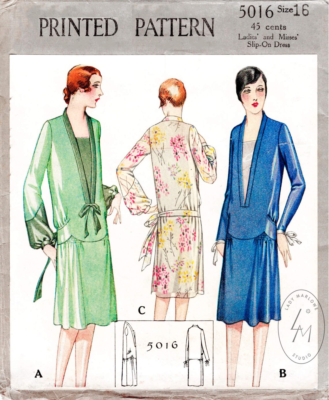 Vintage Sewing Pattern 1920s 20s Historic Dress // Flapper | Etsy