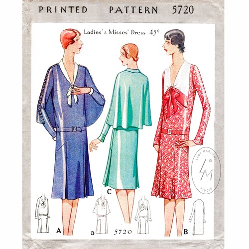 Vintage Sewing Pattern 1920s 20s Evening Cocktail Dress - Etsy