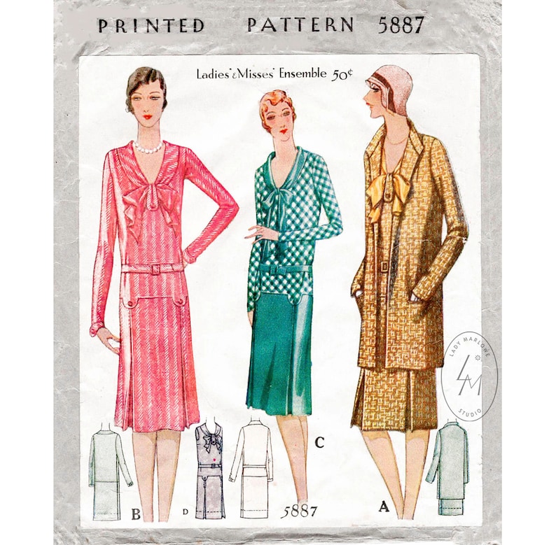1920s 20s Dress & Coat Vintage Sewing Pattern Reproduction // - Etsy