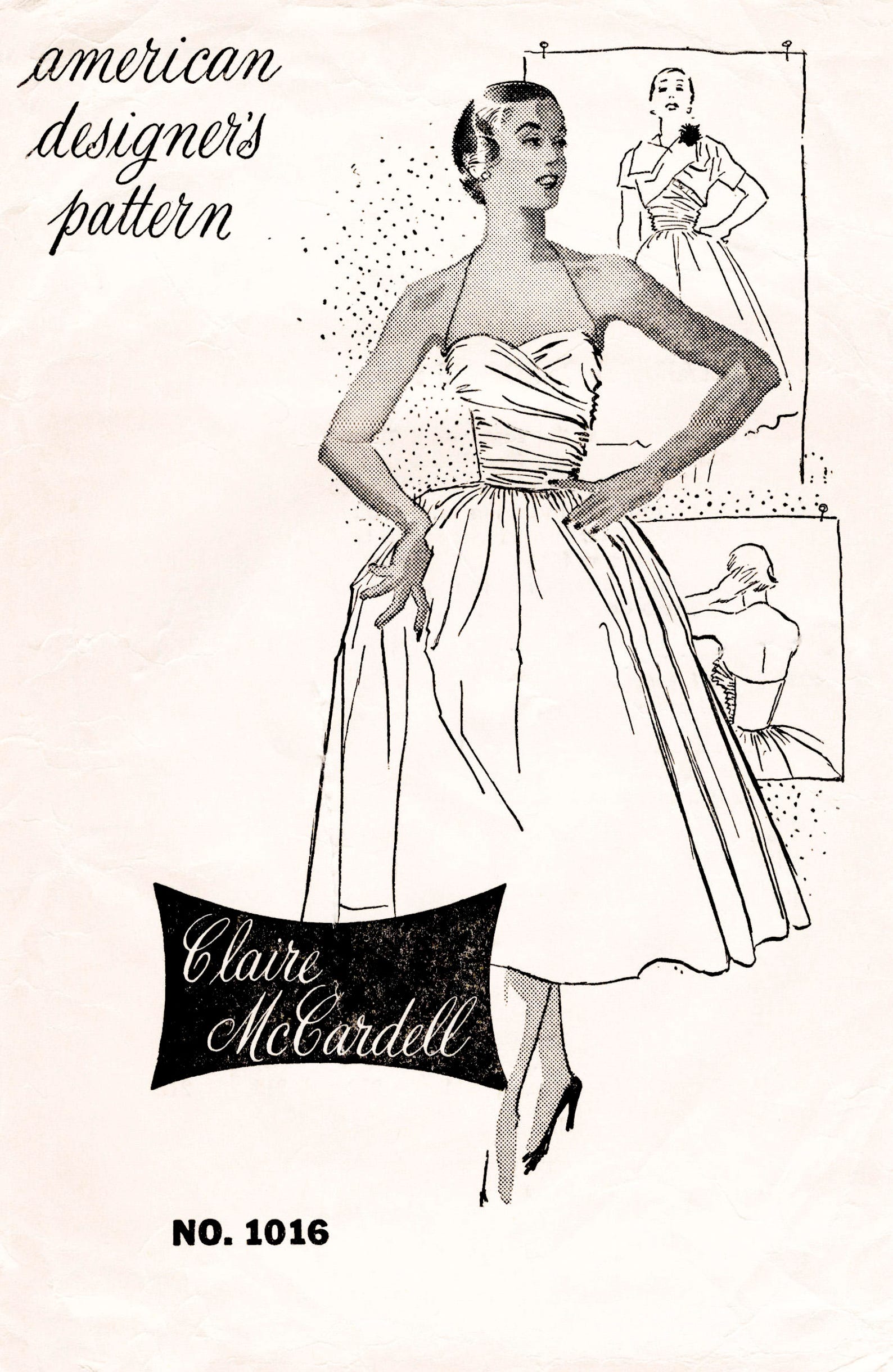 1950s 50s Party Dress Pattern With Bolero Ruched Bodice Full Skirt PICK ...