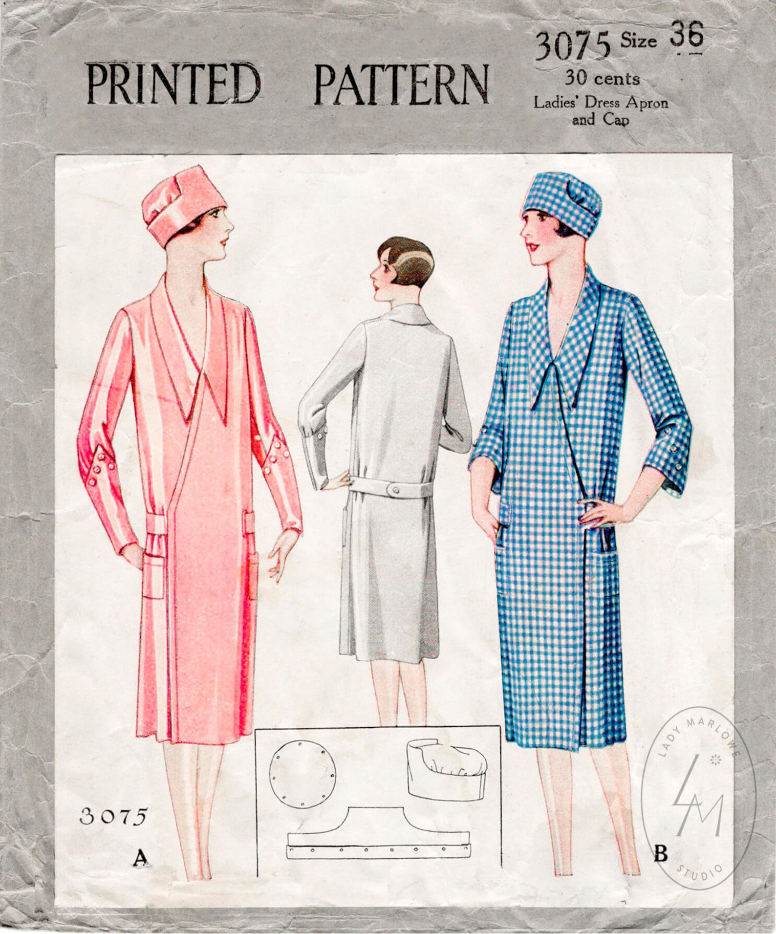 Vintage Sewing Pattern Vintage Sewing Pattern 1920s 1930s Wrap - Etsy