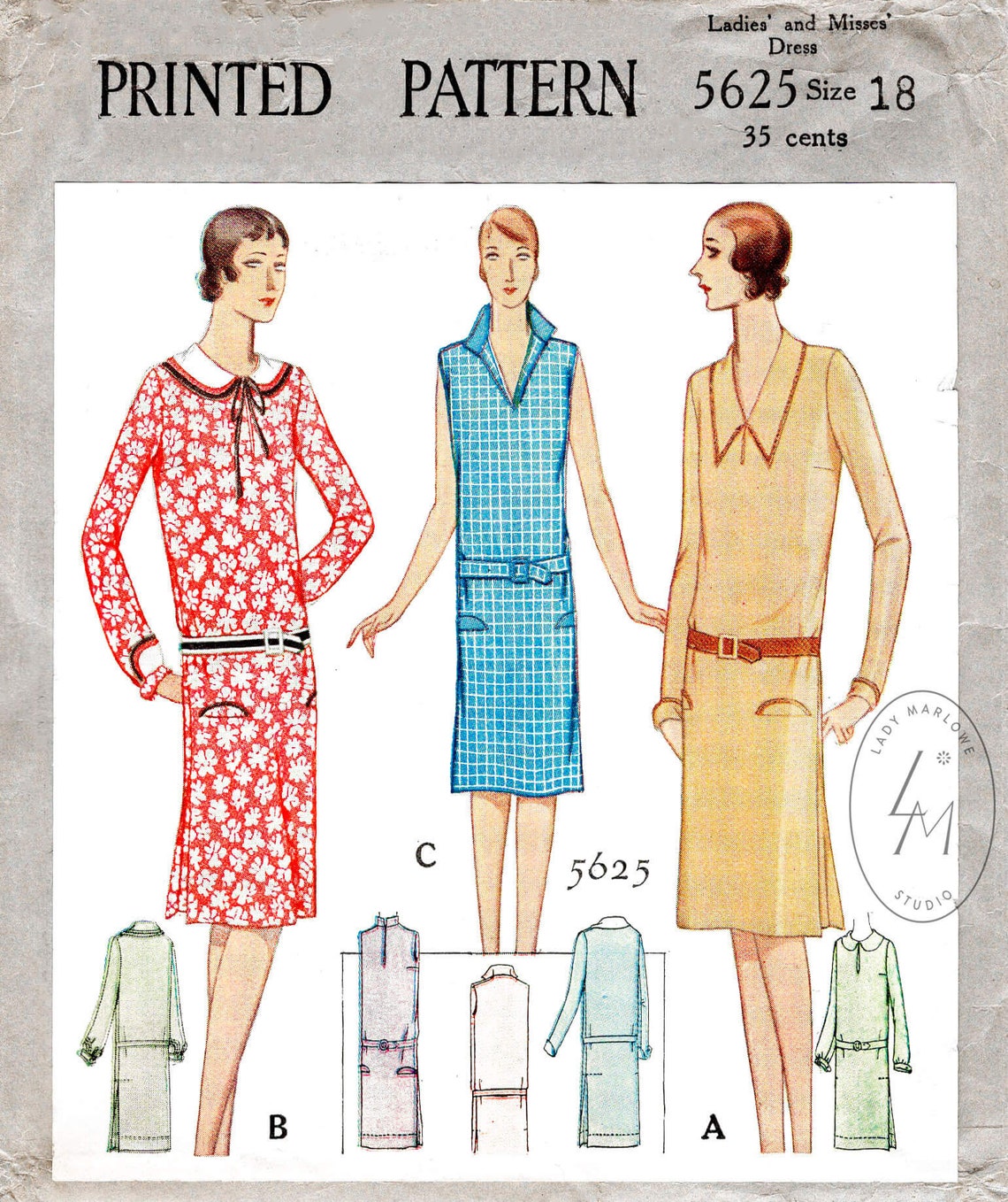 1920s 20s Dress Vintage Sewing Pattern Reproduction // Casual - Etsy