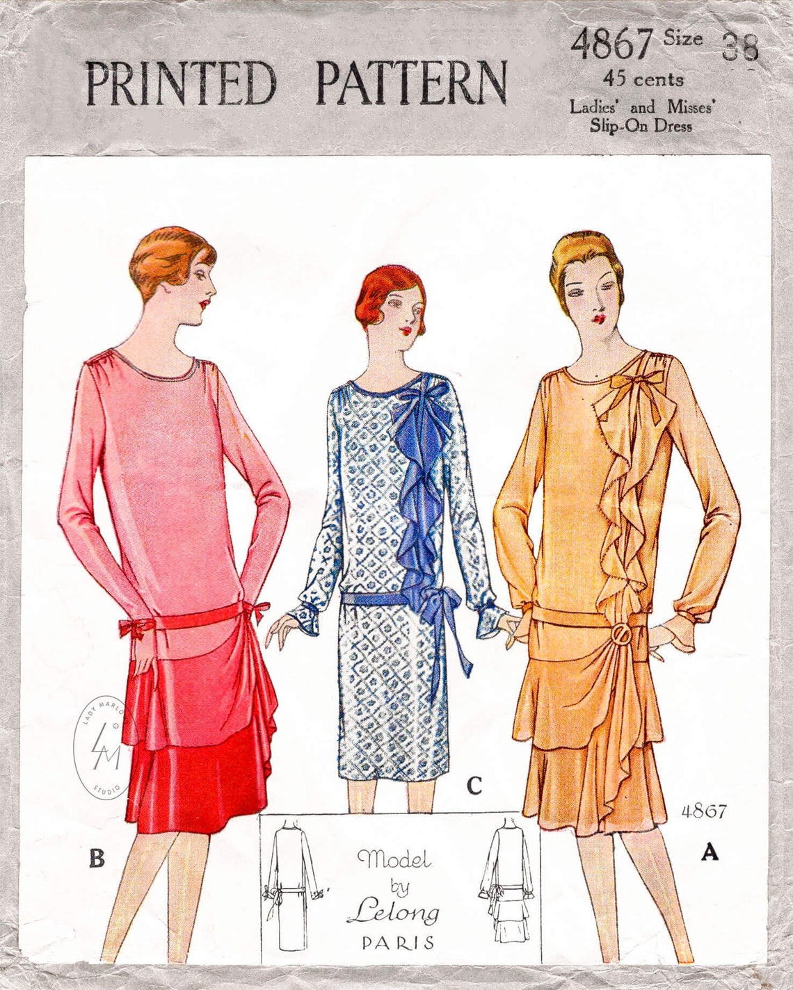 1920s 20s Flapper Dress Vintage Sewing Pattern Reproduction / - Etsy