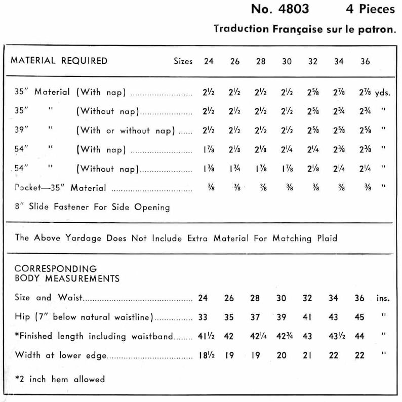 1940s 40s Vintage Sewing Pattern Reproduction Tailored Trousers / High ...