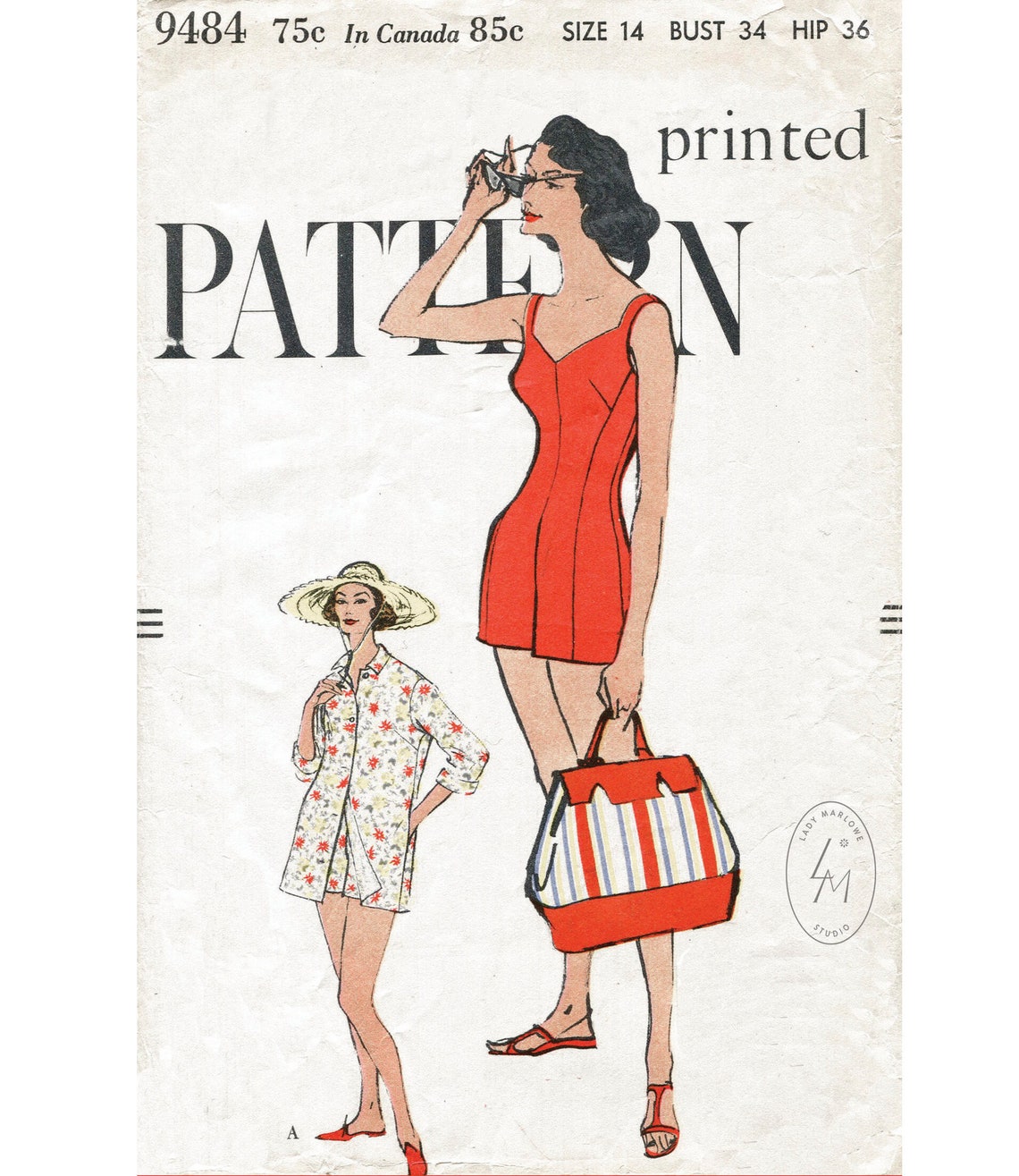 1950s 50s Vintage Swimsuit Sewing Pattern Beach Swim Bathing - Etsy Canada