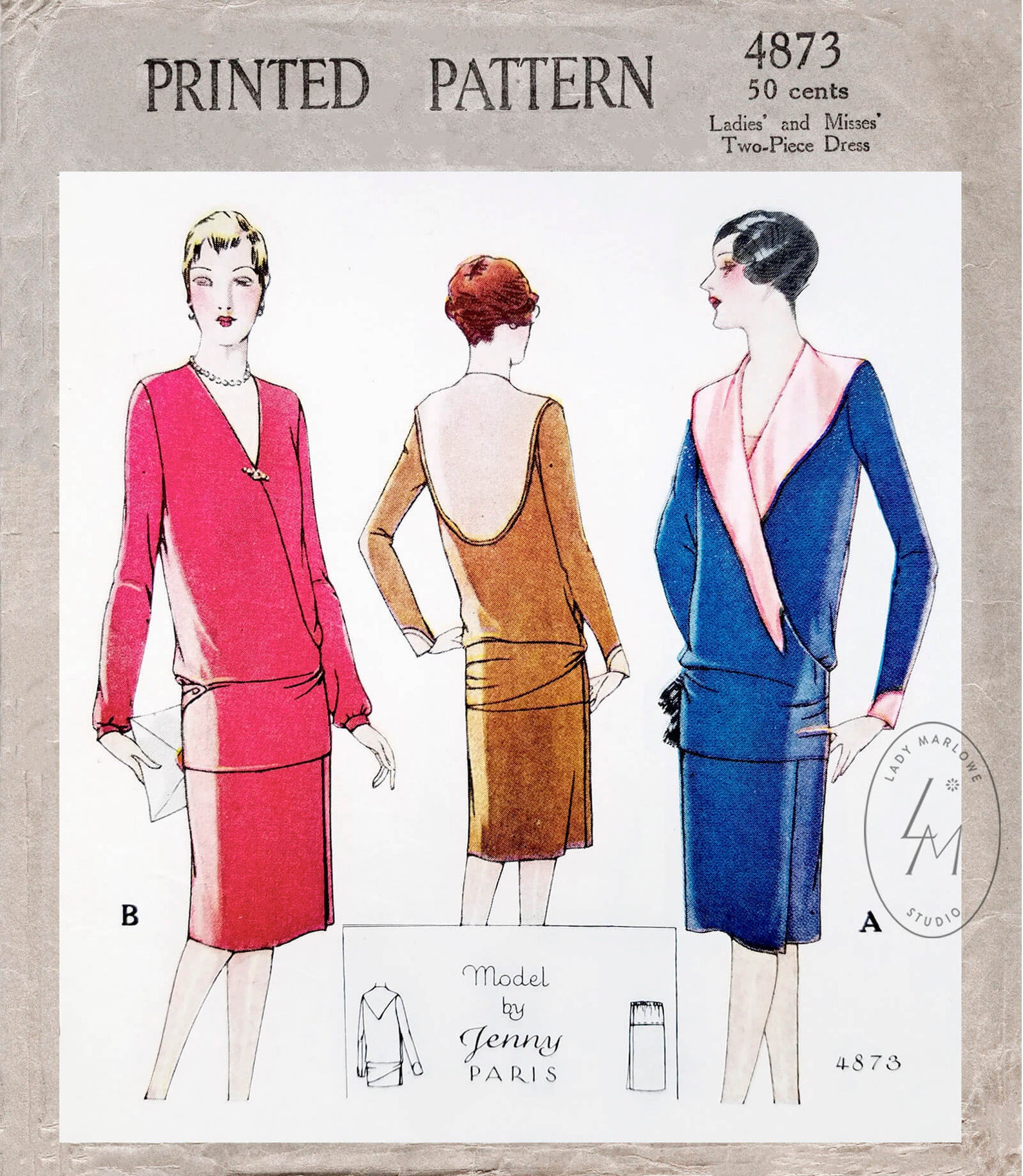 1920s 20s Dress Vintage Sewing Pattern Reproduction / Jenny of - Etsy