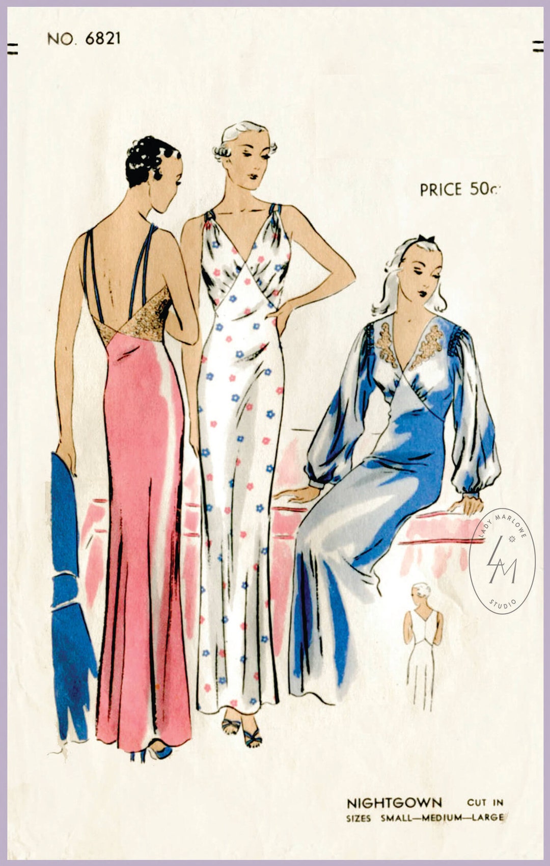30s 1930s Women's Vintage Lingerie Sewing Pattern Art Deco Lace ...