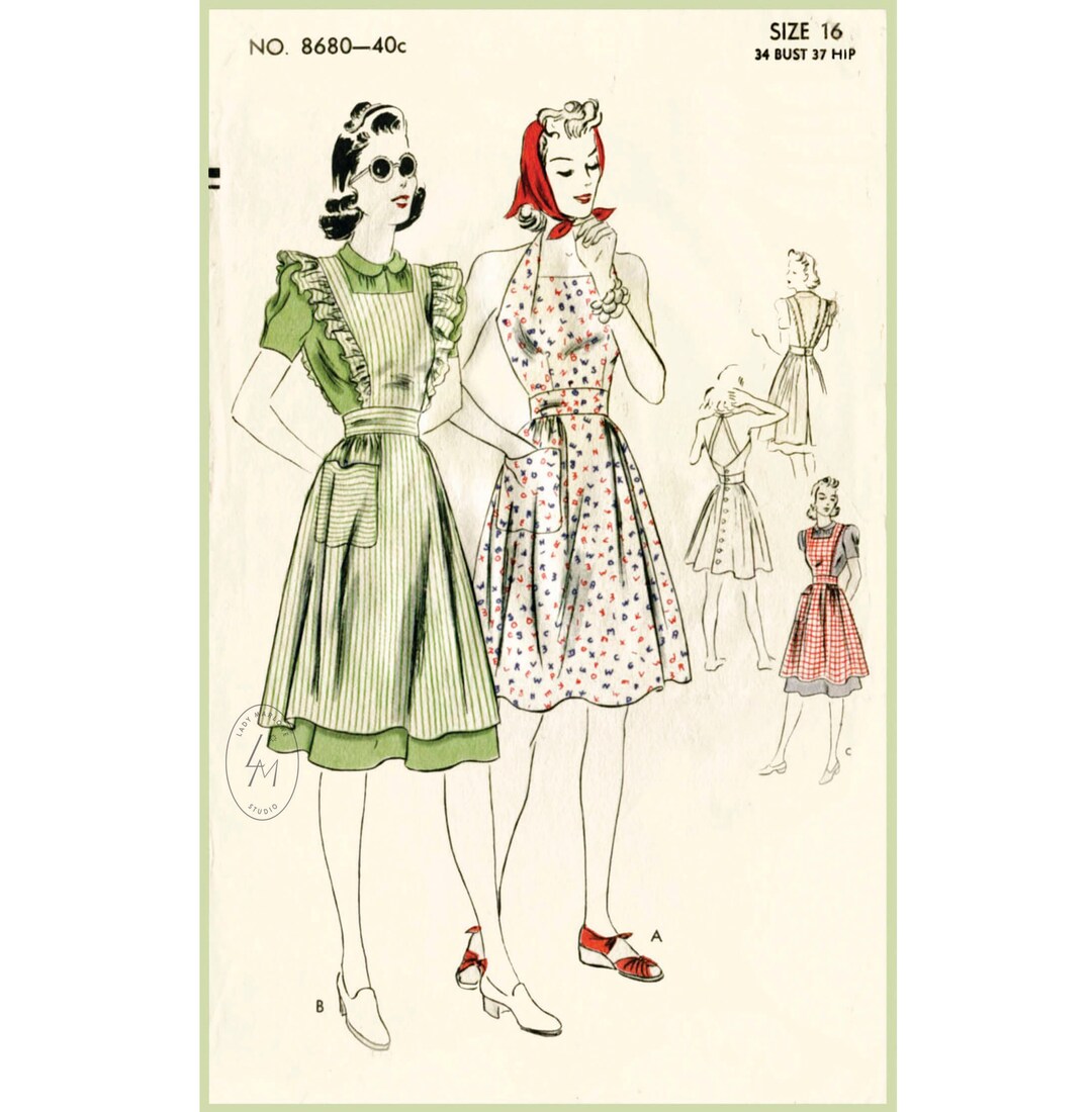 1940 Vintage Sewing Pattern 1940s 40S Bust 34 B34 Play Dress Halter ...