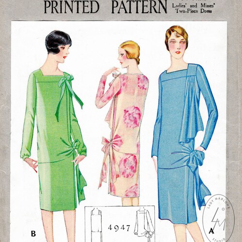 1920s 20s Evening Cocktail Dress Pattern // Vintage Sewing - Etsy