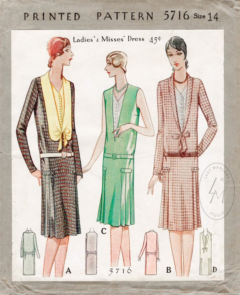 Vintage Sewing Pattern 1920s 20s Mccall Pattern Flapper Day - Etsy