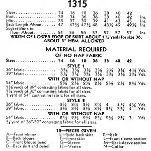 Vintage Sewing Pattern 1930s 30s Suit Dress Jacket Blouse Two Styles ...