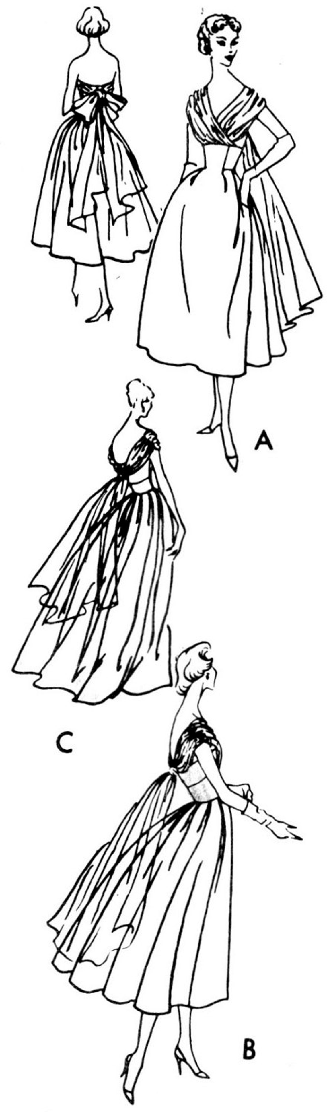 Vintage Sewing Pattern 1950s 50s Ball Gown Evening Dress in - Etsy UK