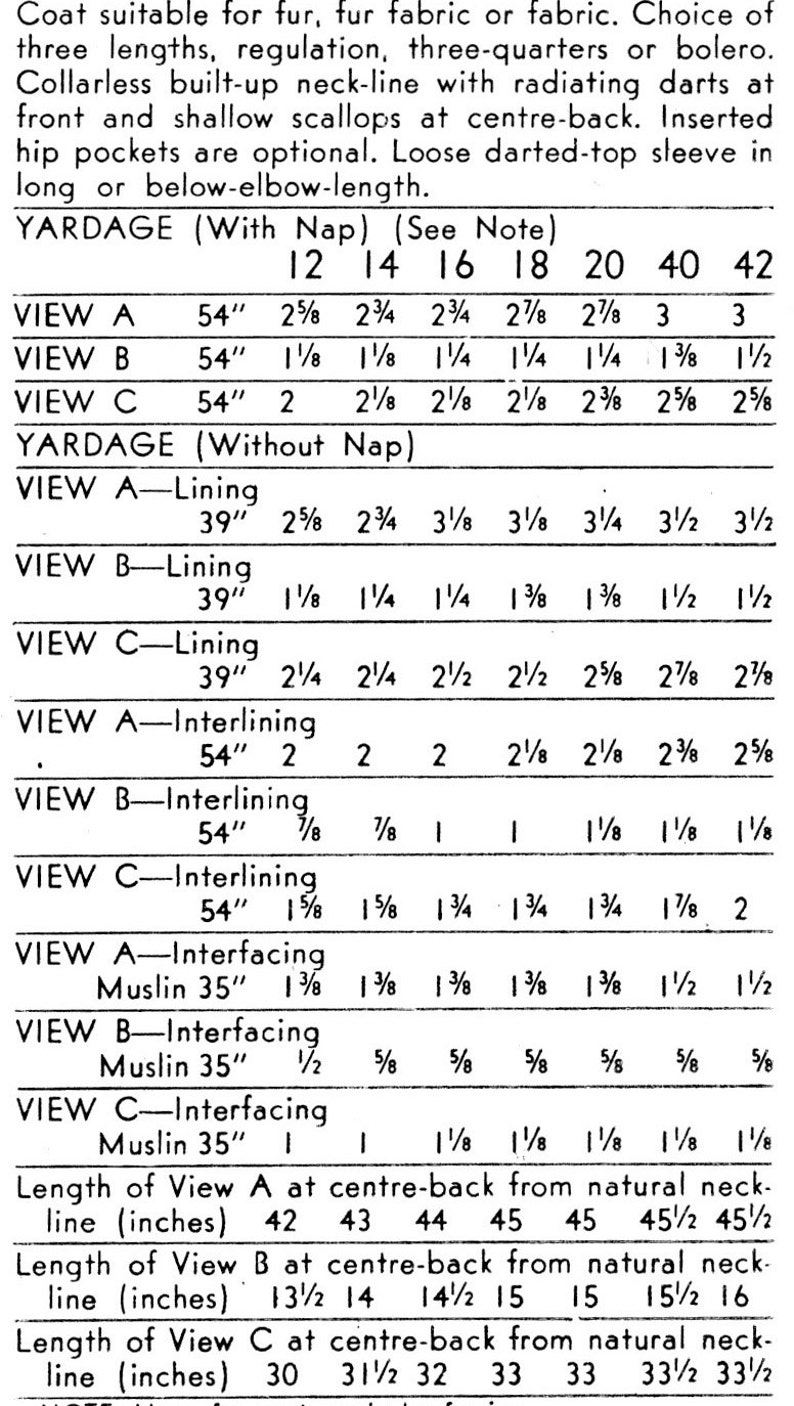 Vintage Sewing Pattern 1940s 40s Box Coat Fur Bolero Jacket - Etsy