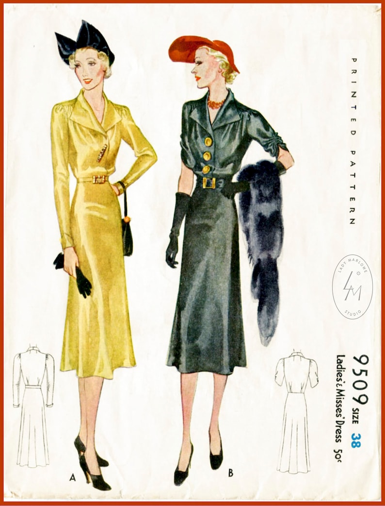 Vintage Sewing Pattern Vintage Sewing Pattern 1930s 30s Dress Etsy Uk