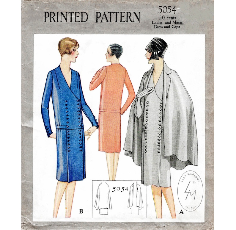 Vintage Sewing Pattern 1920s 20s Coat & Dress Ensemble // // - Etsy