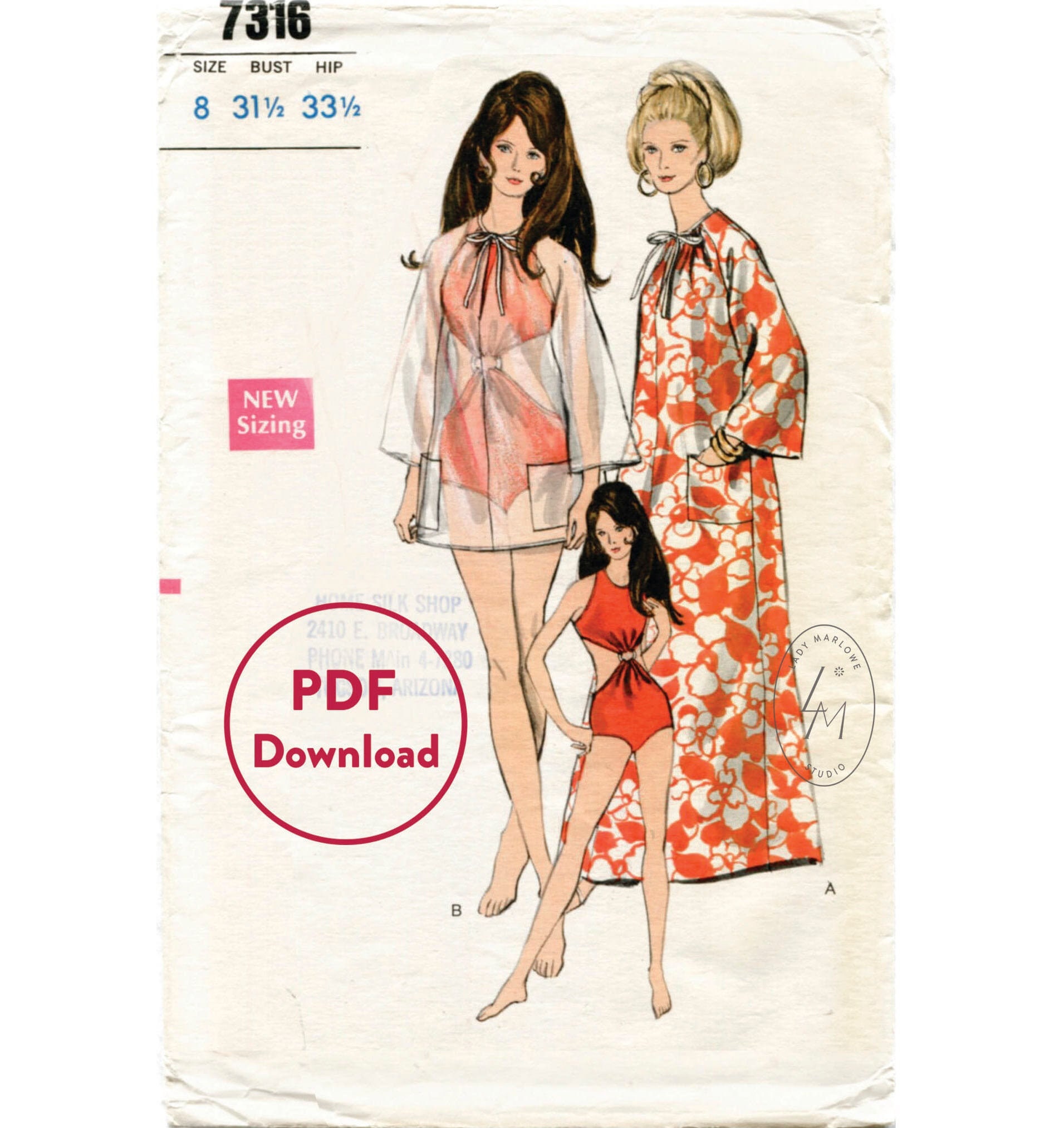 Vintage Sewing Pattern 1960s 60s Swimsuit Beachwear Tunic One | Etsy