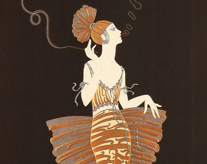 The CONTESSA Original Vintage ERTE Art Deco Print Fashion Book Plate - Etsy