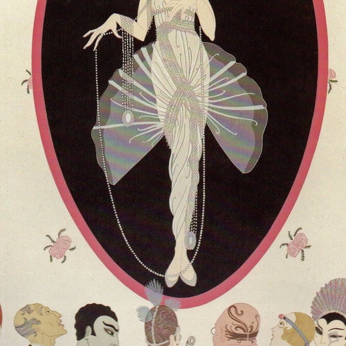 THE CURTAIN Chic Original Vintage ERTE Art Deco Print Fashion - Etsy