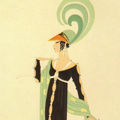 Chic Original Vintage ERTE ART Deco Print applause - Etsy