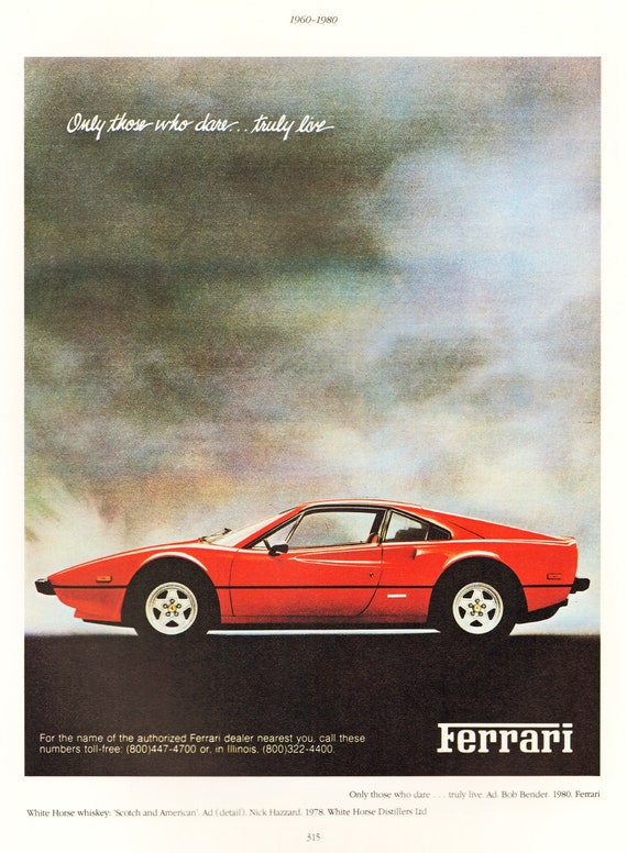Ferrari Bob Bender Ad Original Vintage Advertising Art Print | Etsy