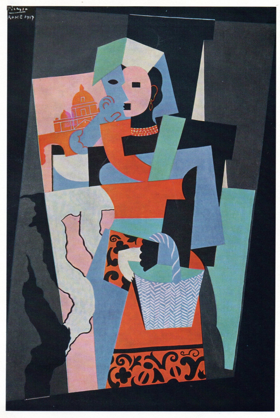 1955 Original PICASSO Vintage Colour Print "italian Woman" Tipped in ...