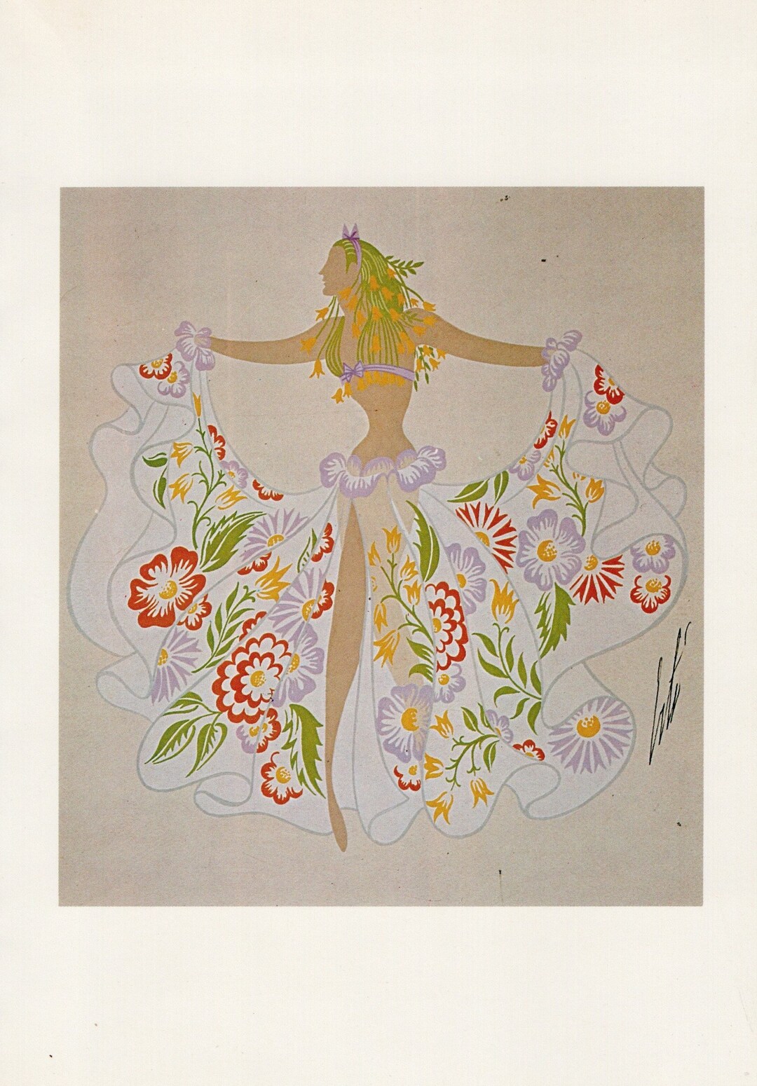 Erte Art Deco Print Bal Tabarin COSTUME 1978 Original Vintage Book ...