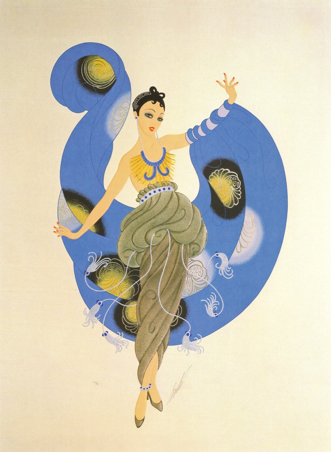 Authentic Vintage ERTE Art Deco Print A Dream Fashion Book Plate - Etsy