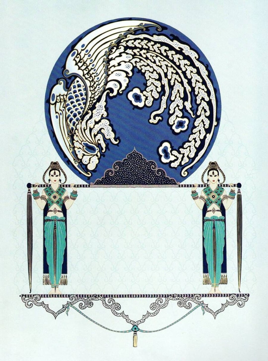 Blue Asia Original Vintage ERTE Art Deco Print Fashion Book Plate - Etsy