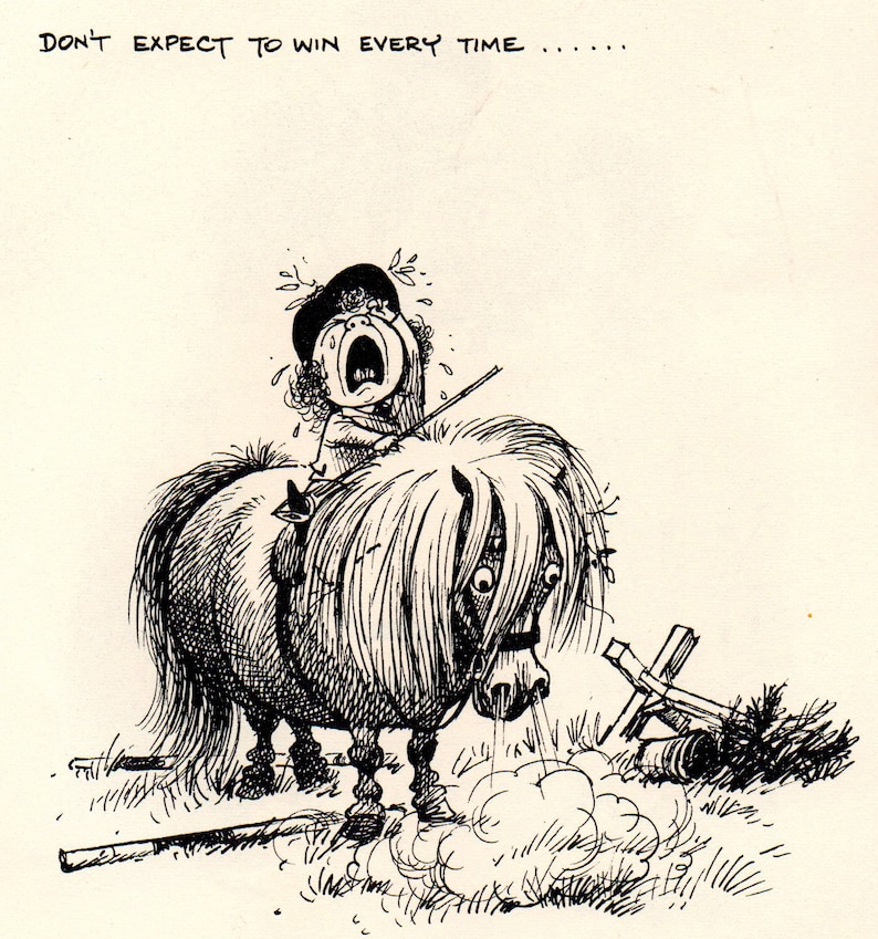 Ausgefallene 1962 Lustige THELWELL PFERD / PONY Vintage Kunst Cartoon ...