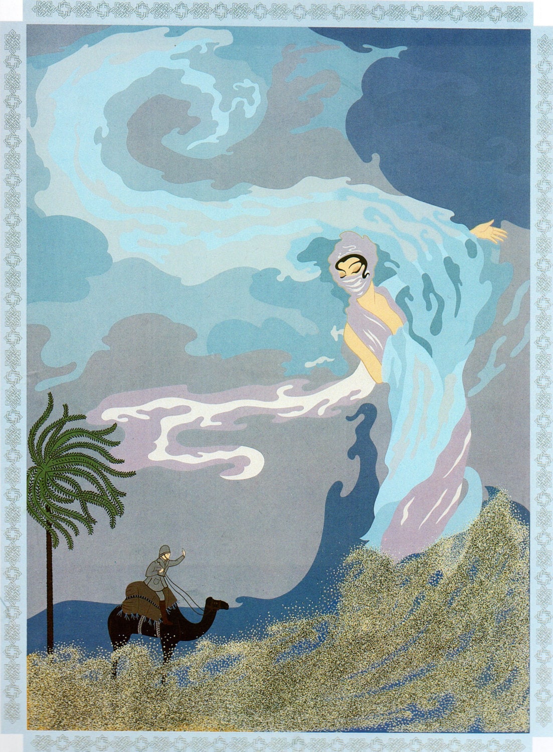 Chic Original Vintage ERTE Art Deco PRINT SANDSTORM Fashion Book Plate ...