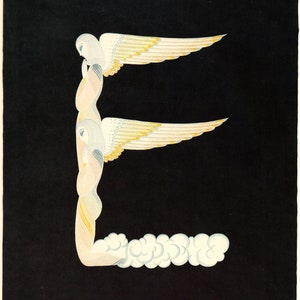 N O E L Four Original Vintage ERTE Art Deco Prints From the Alphabet ...