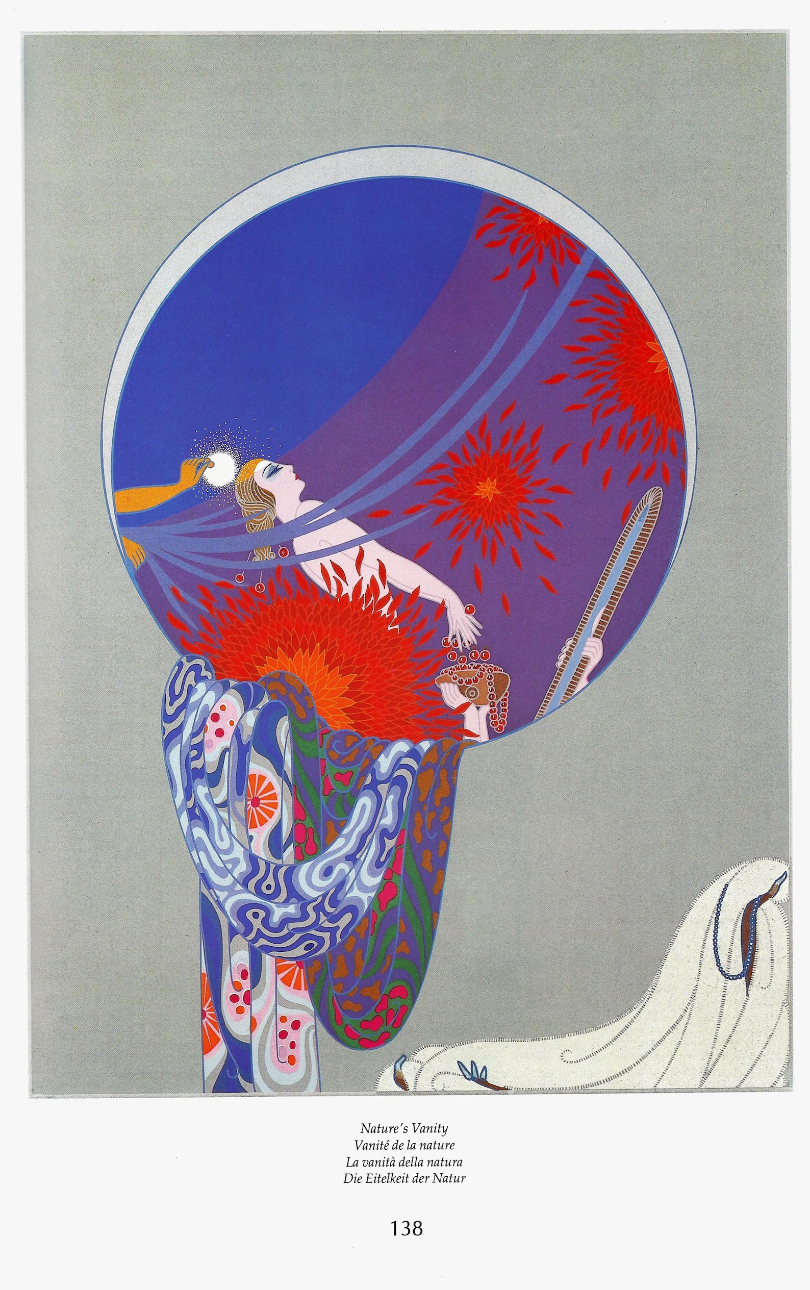 Original ERTE Vintage Art Deco Print NATURE'S VANITY Fashion Book Plate ...