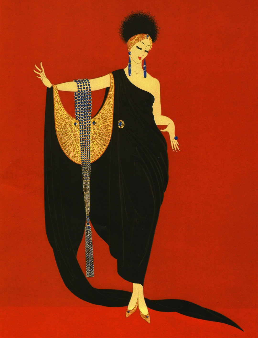 Chic Original Vintage ERTE Art Deco Print GLAMOUR Fashion Book Plate - Etsy